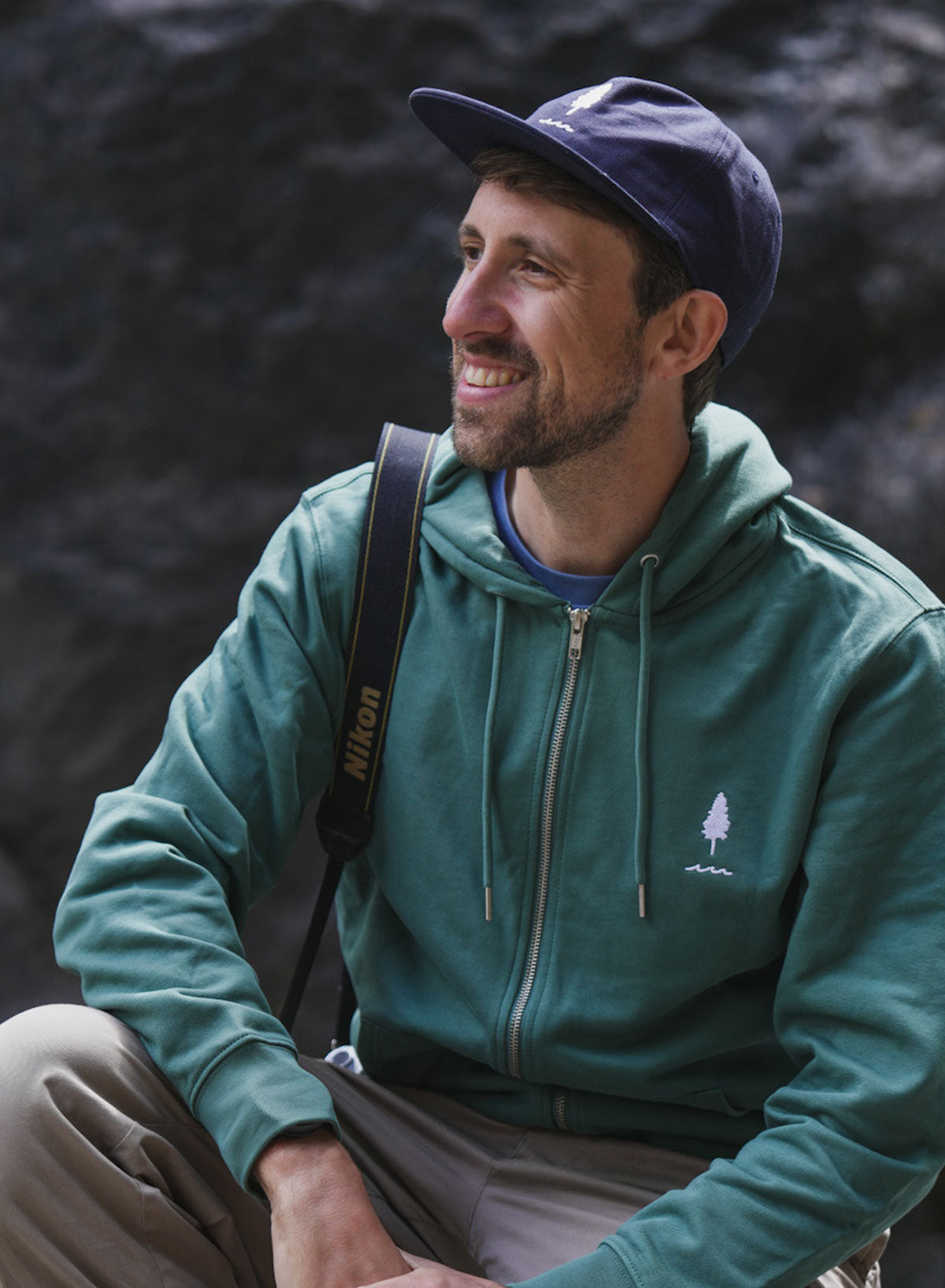 Tree & Water EMB Zip Hoodie · Organic Embroidery Collection | Sutsu